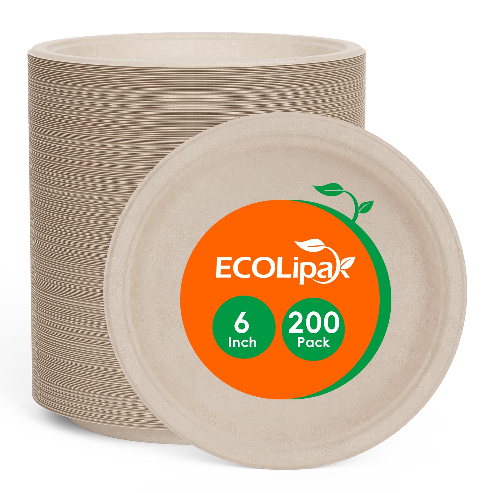 Round Compostable Plates | Cut-Resistant, BPA Free - ECO-Lipak